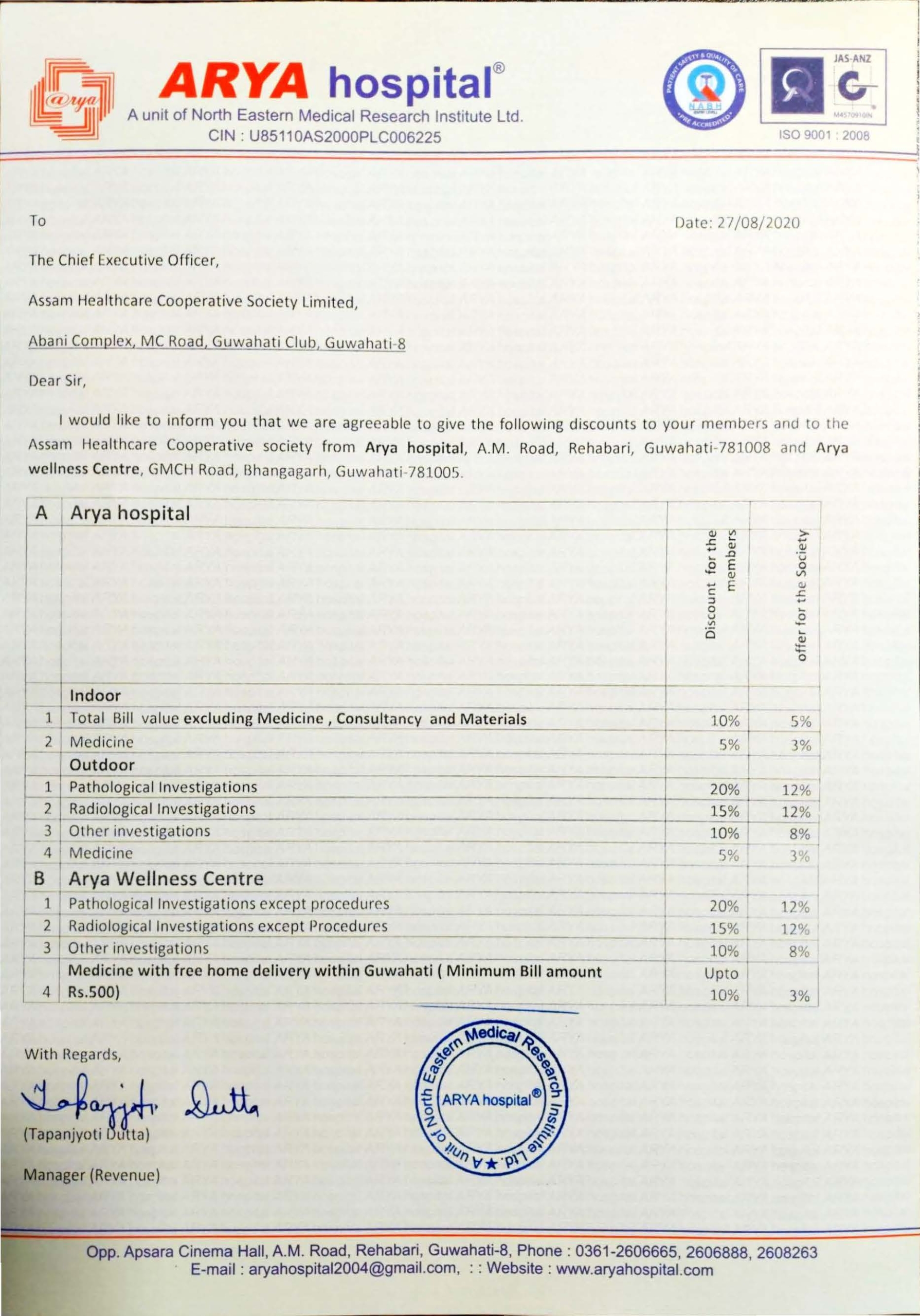 Arya Hospital – Assam Healthcare Cooperative
